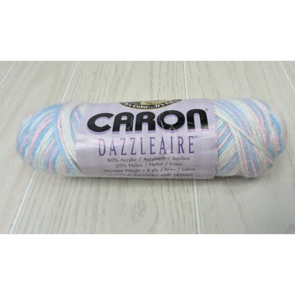 Caron | Art | Caron Dazzleaire Yarn 3oz Pastel Baby Blue Pink White ...